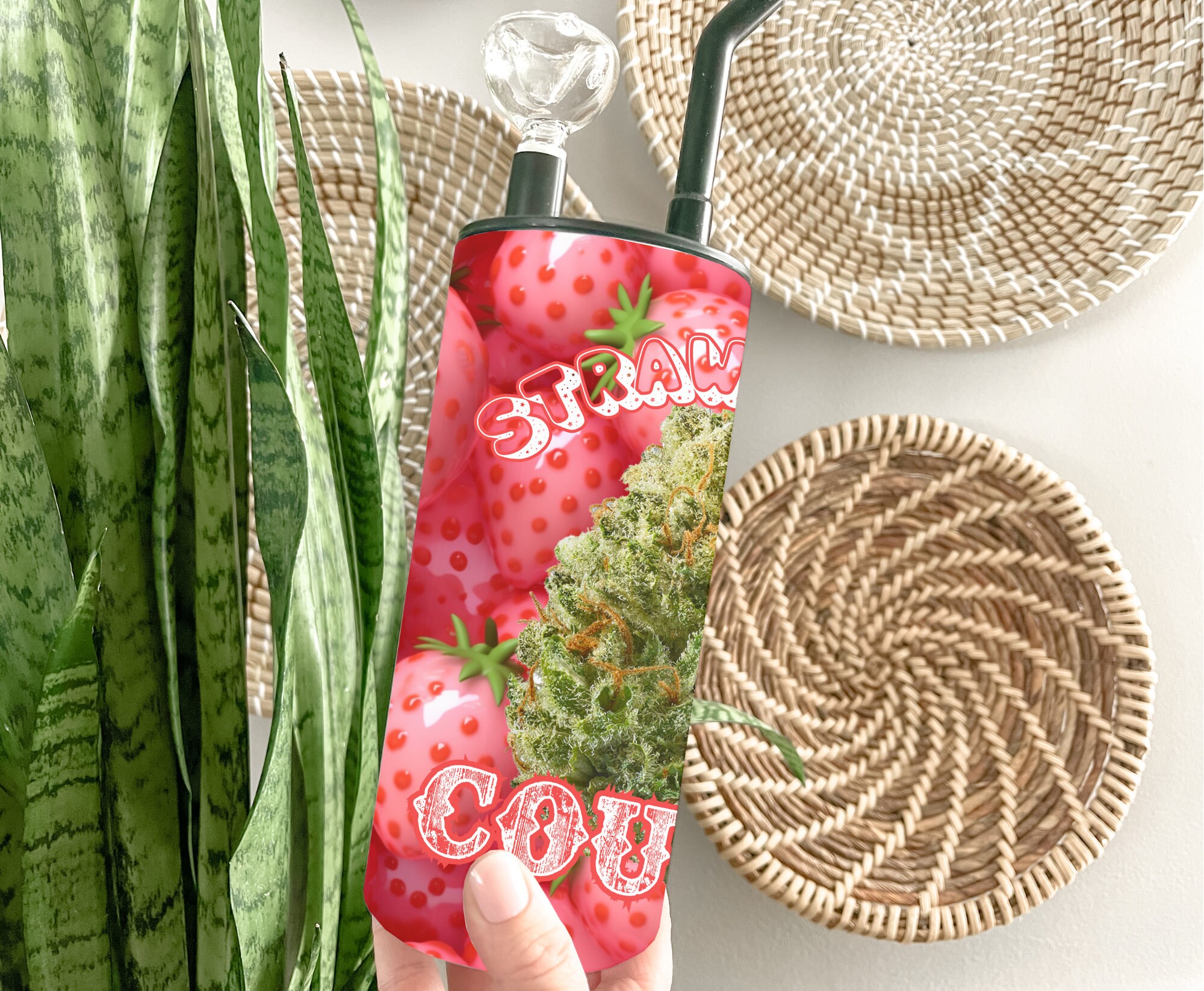 Hookah Cold Smoke Tumbler Wrap Set Strawberry Cough 3d Strawberries 20 ...