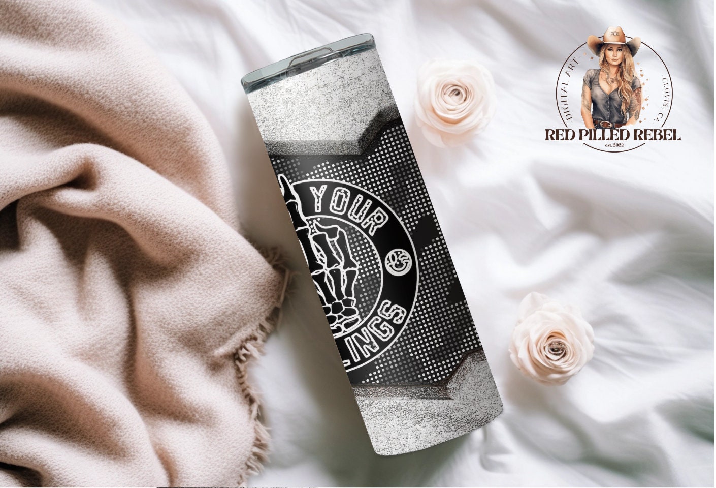 3D Metal Fck Your Feelings Tumbler Wrap 20 Oz Camo 3D Metal Skeleton ...