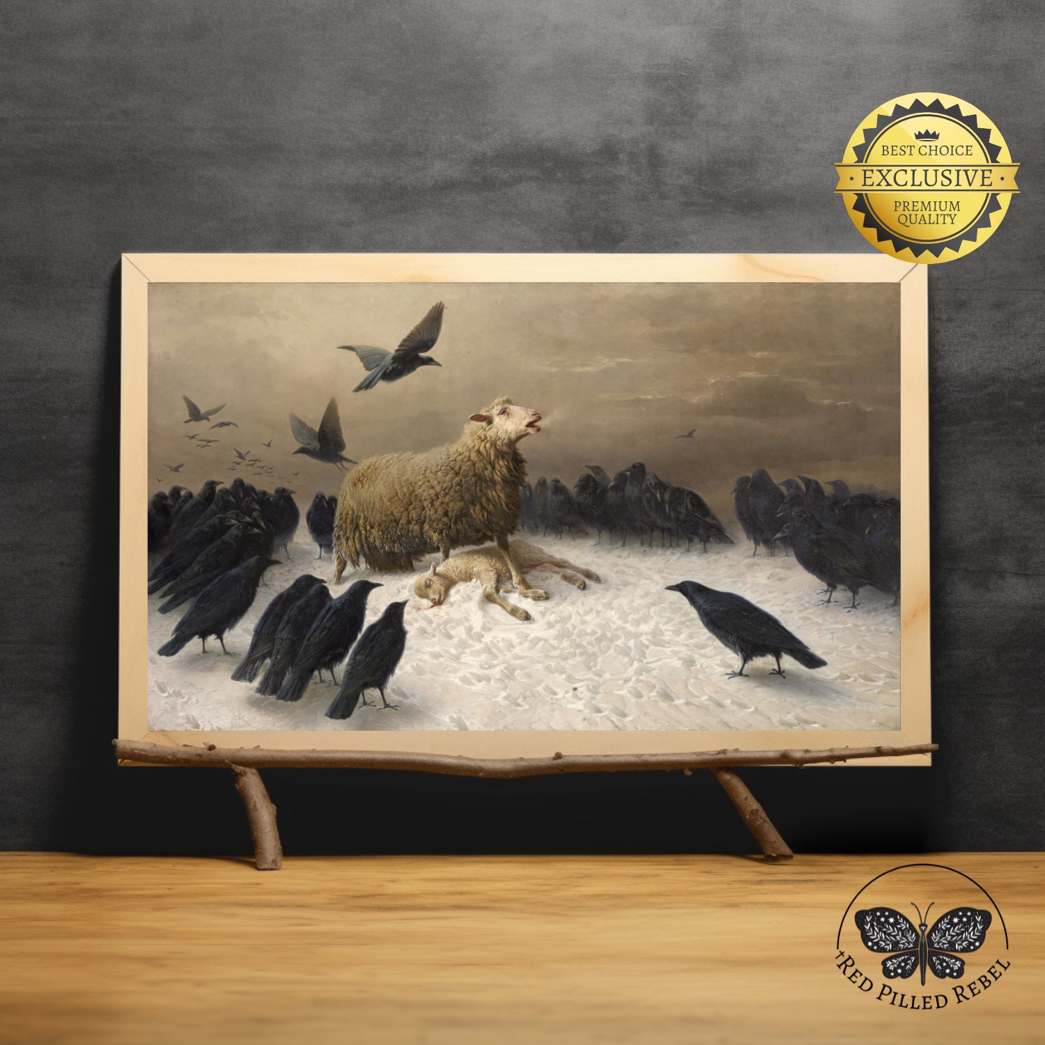 Anguish Painting 1800s Sheep Ewe Crow German Painting - Etsy