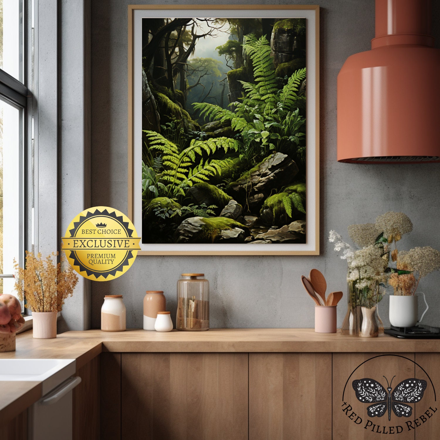 Forest Ferns Art Print Set 2 Original Printable Oil - Etsy