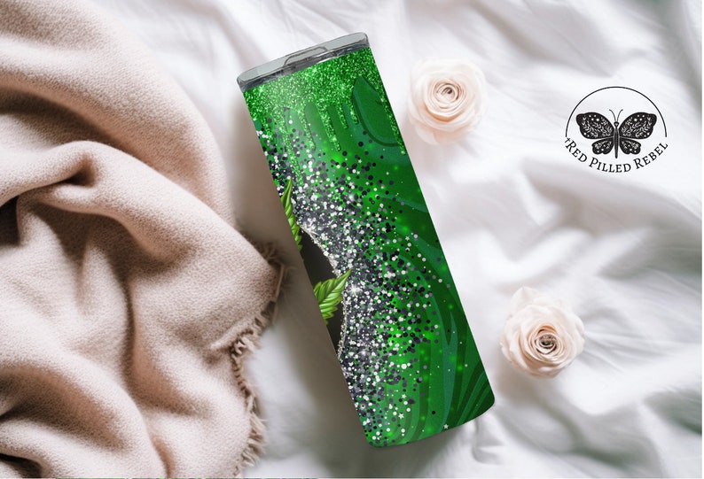 Tumbler Wrap 3D Cannabis Leaf Stoner 420 Glitter Marijuana Tumbler ...