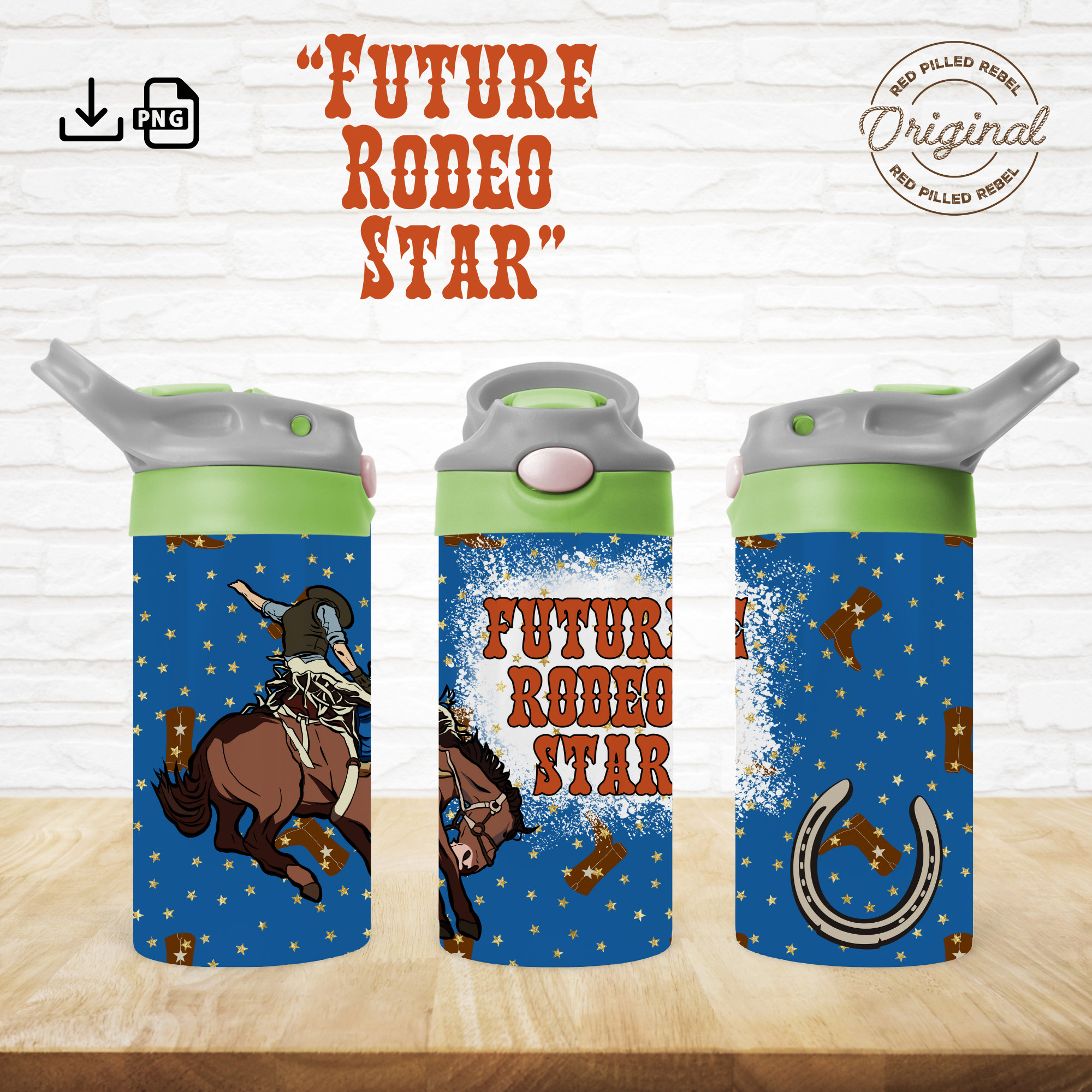 Future Rodeo Star Kids Tumbler Wrap 12 Oz Flip Top Toddler Kids Tumbler ...