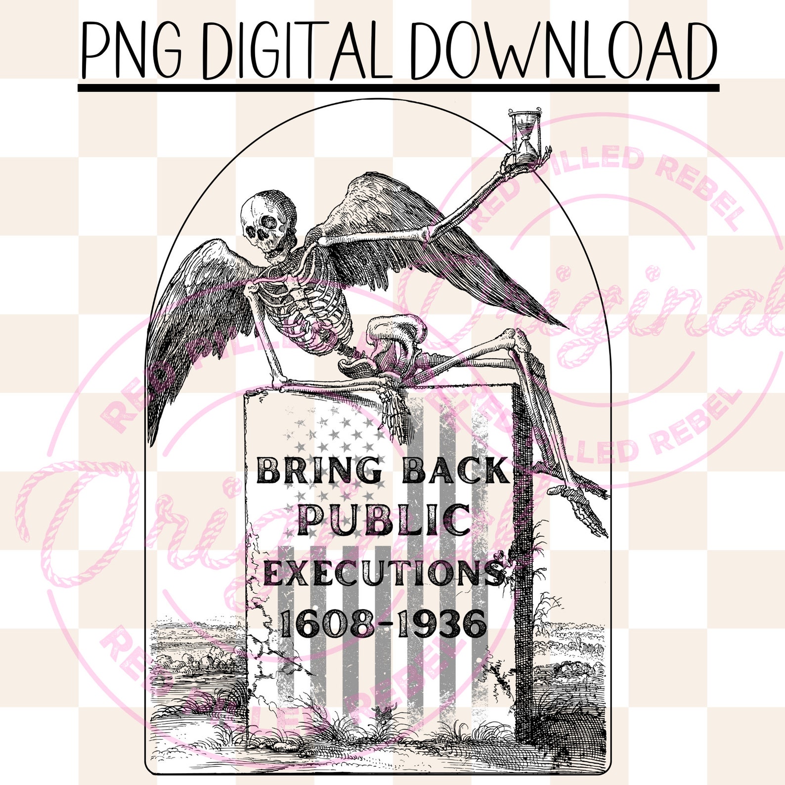 Bring Back Public Executions PNG | Skeleton on a Tombstone | American ...