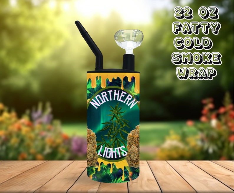Hookah Cold Smoke Tumbler Wrap Set Northern Lights Weed Strain 20 Oz ...