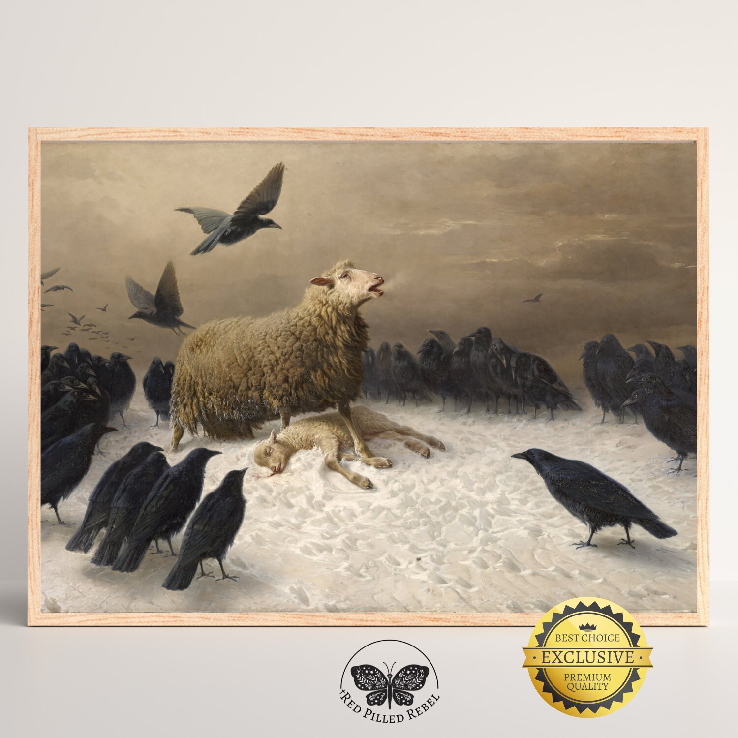 Anguish Painting 1800s | Sheep Ewe + Crow German Painting, Romanticism ...