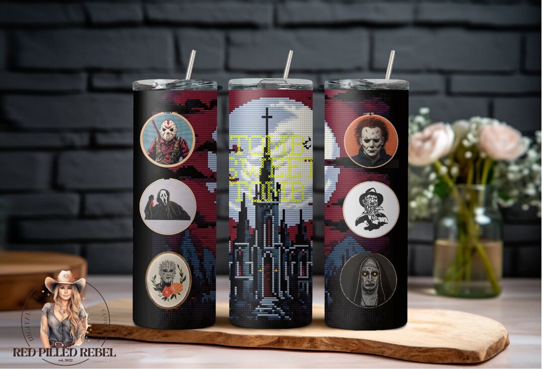 Tomb Sweet Tomb Tumbler Wrap Hellraiser Jason Voorhees Michael Myers ...