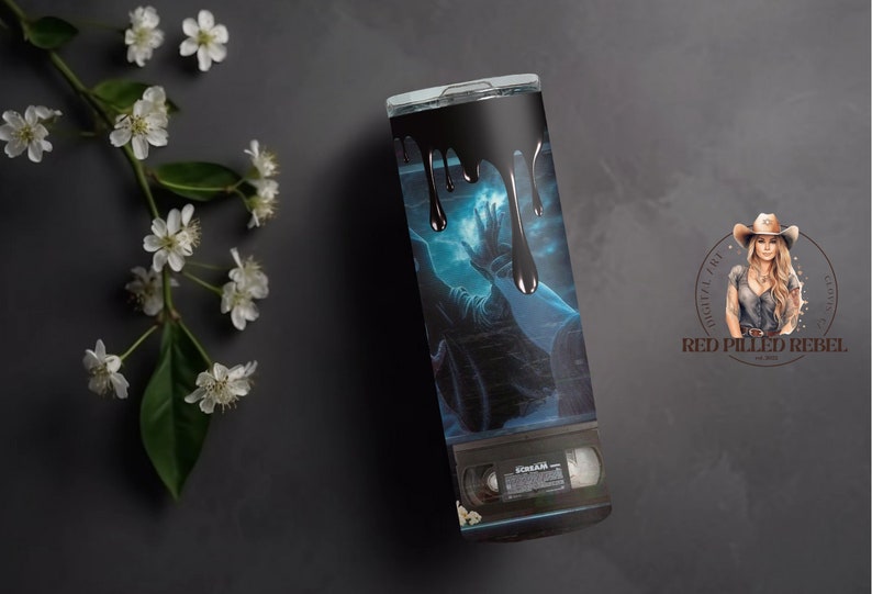 Scream Ghostface VHS Tumbler Wrap 20oz Bloody Drip Ghostface Scene From ...