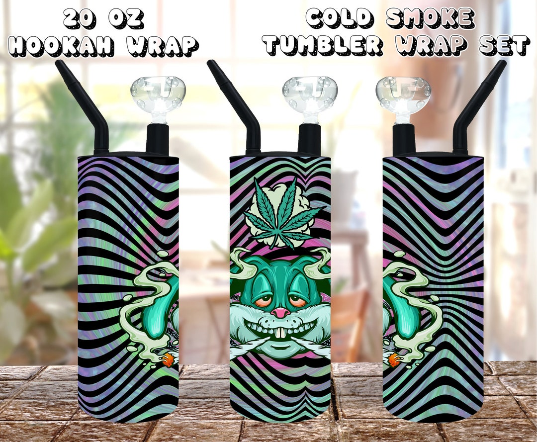 Hookah Cold Smoke Tumbler Wrap Set Trippy Stoner Bunny - Etsy