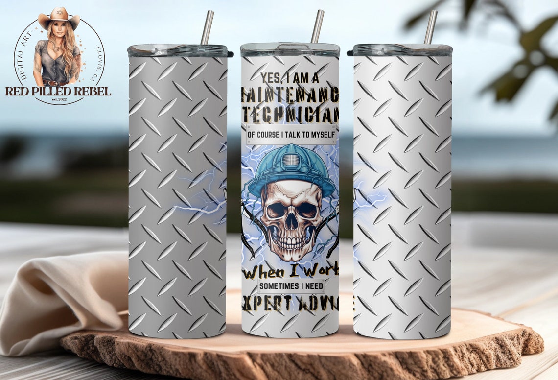 Maintenance Technician Tumbler Wrap 20oz Funny Maintenance Mechanic ...