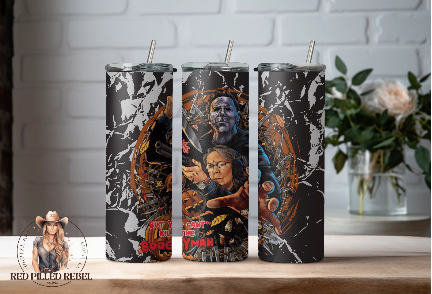 Halloween Micheal Myers Tumbler Wrap You Can't Kill the Boogeyman 20 Oz ...
