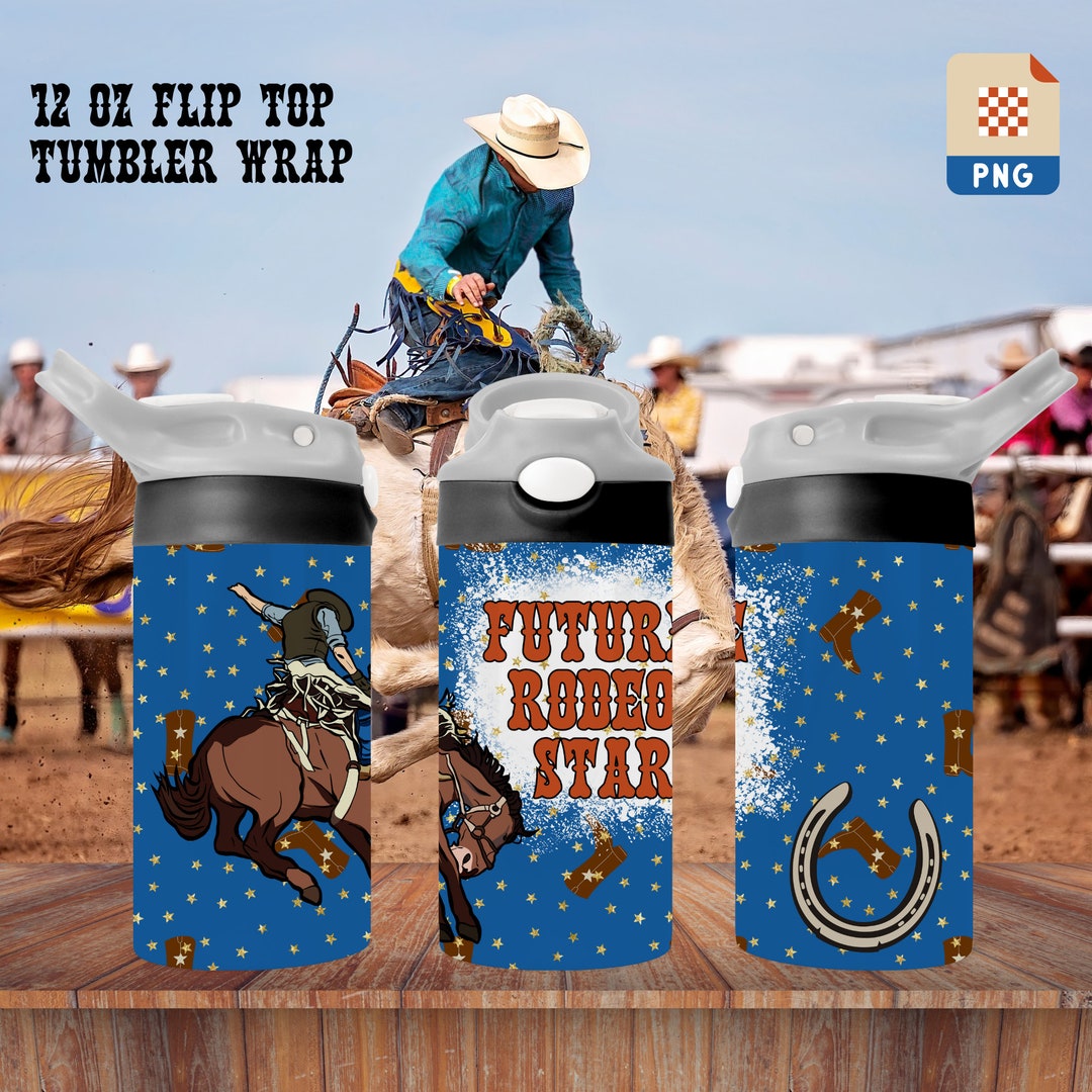 Future Rodeo Star Kids Tumbler Wrap 12 Oz Flip Top Toddler Kids Tumbler ...