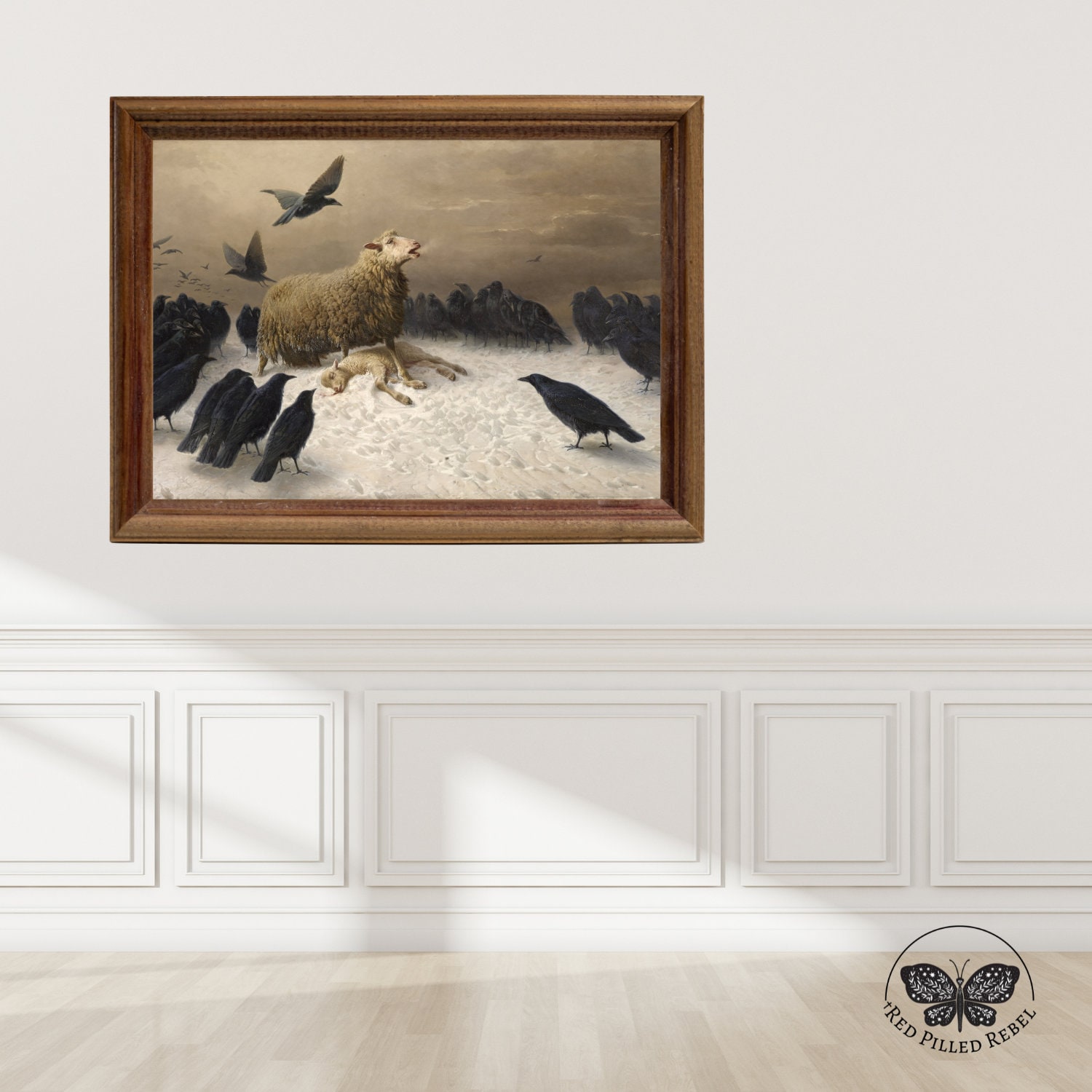 Anguish Painting 1800s Sheep Ewe Crow German Painting - Etsy