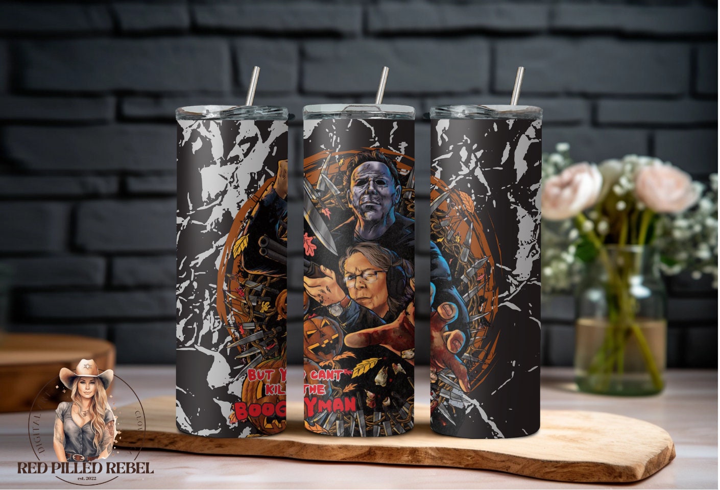 Halloween Micheal Myers Tumbler Wrap You Can't Kill the Boogeyman 20 Oz ...