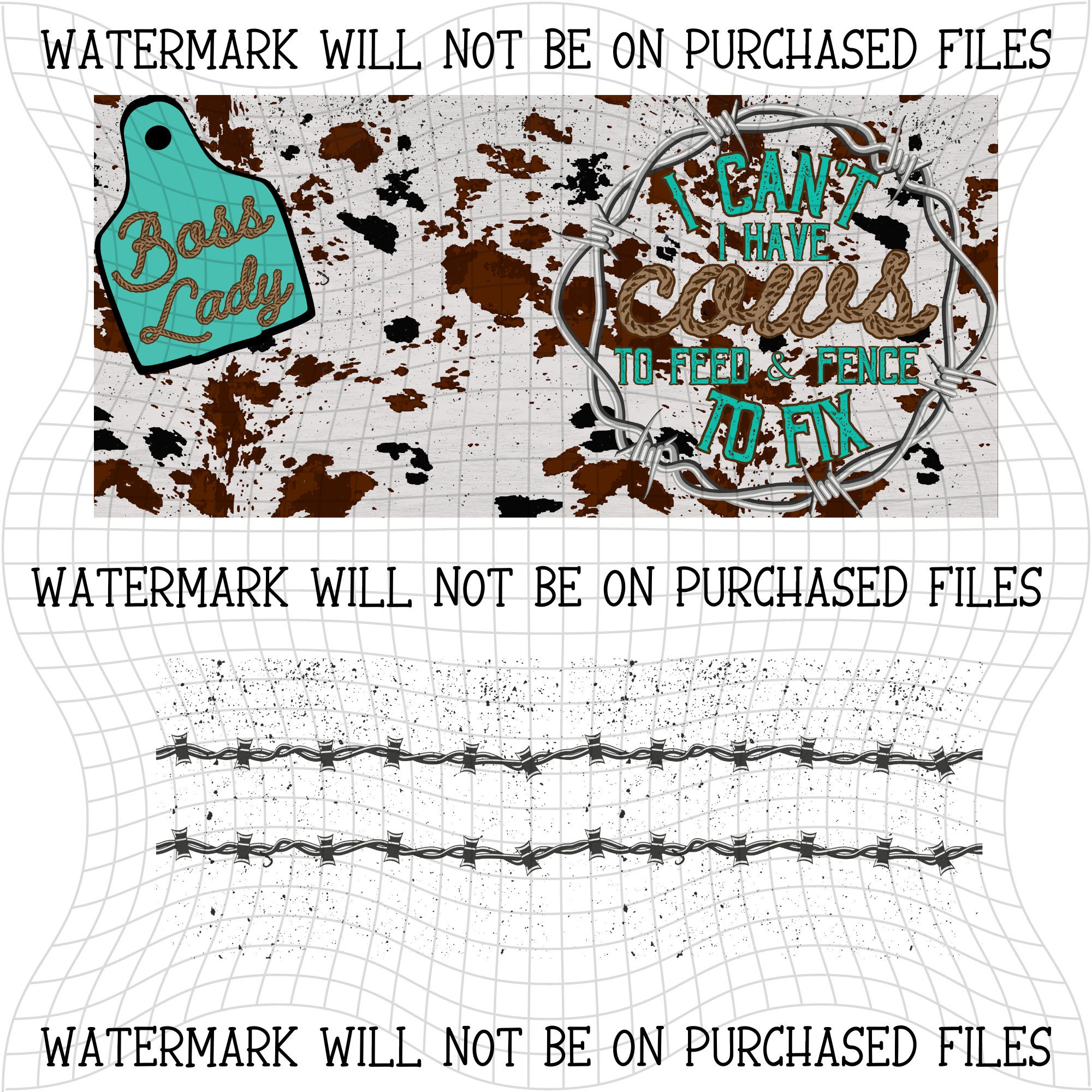 Boss Lady 40 Oz Tumbler Wrap, Western Cow Vibes "i Can't I Have Cows to ...