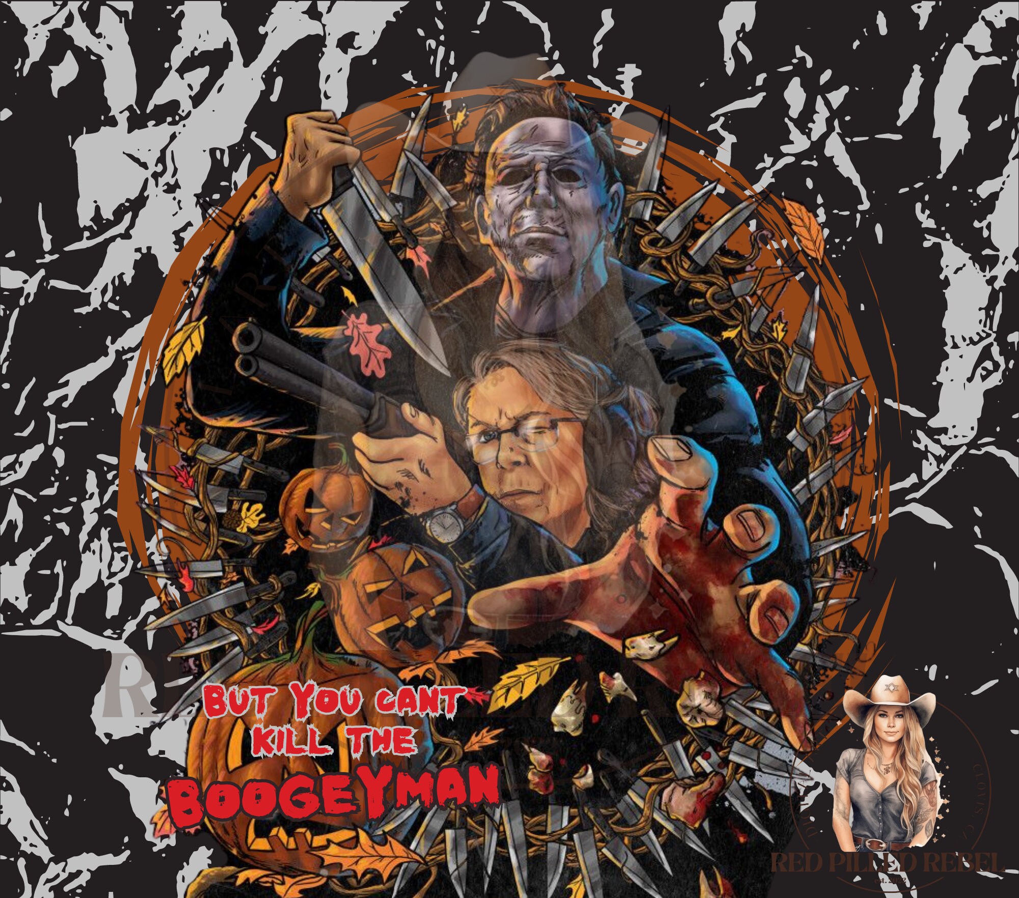 Halloween Micheal Myers Tumbler Wrap You Can't Kill the Boogeyman 20 Oz ...