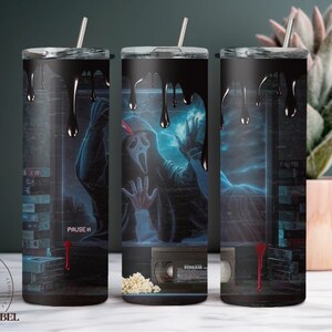 Scream Ghostface VHS Tumbler Wrap 20oz Bloody Drip Ghostface Scene From ...