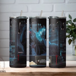 Scream Ghostface VHS Tumbler Wrap 20oz Bloody Drip Ghostface Scene From ...