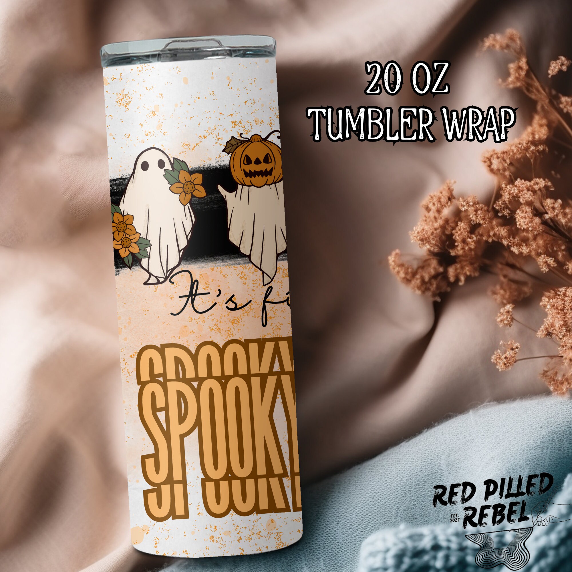 It's Finally Spooky Season Tumbler Wrap 20 Oz Halloween Ghosts Tumbler ...