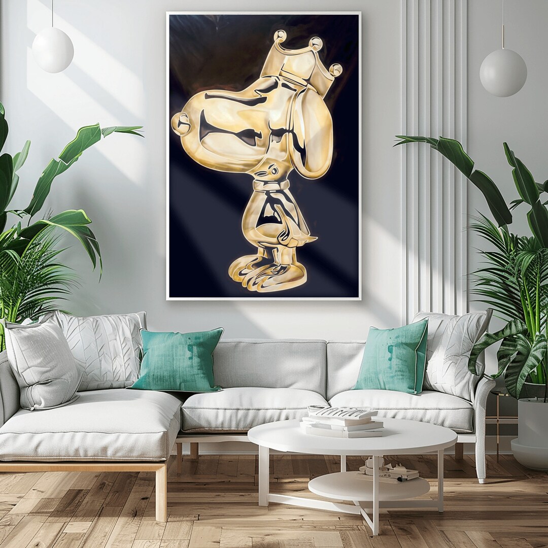 Snoopy Gold Digital Arts Abstract Art Print Modern Wall Art Digital Art ...