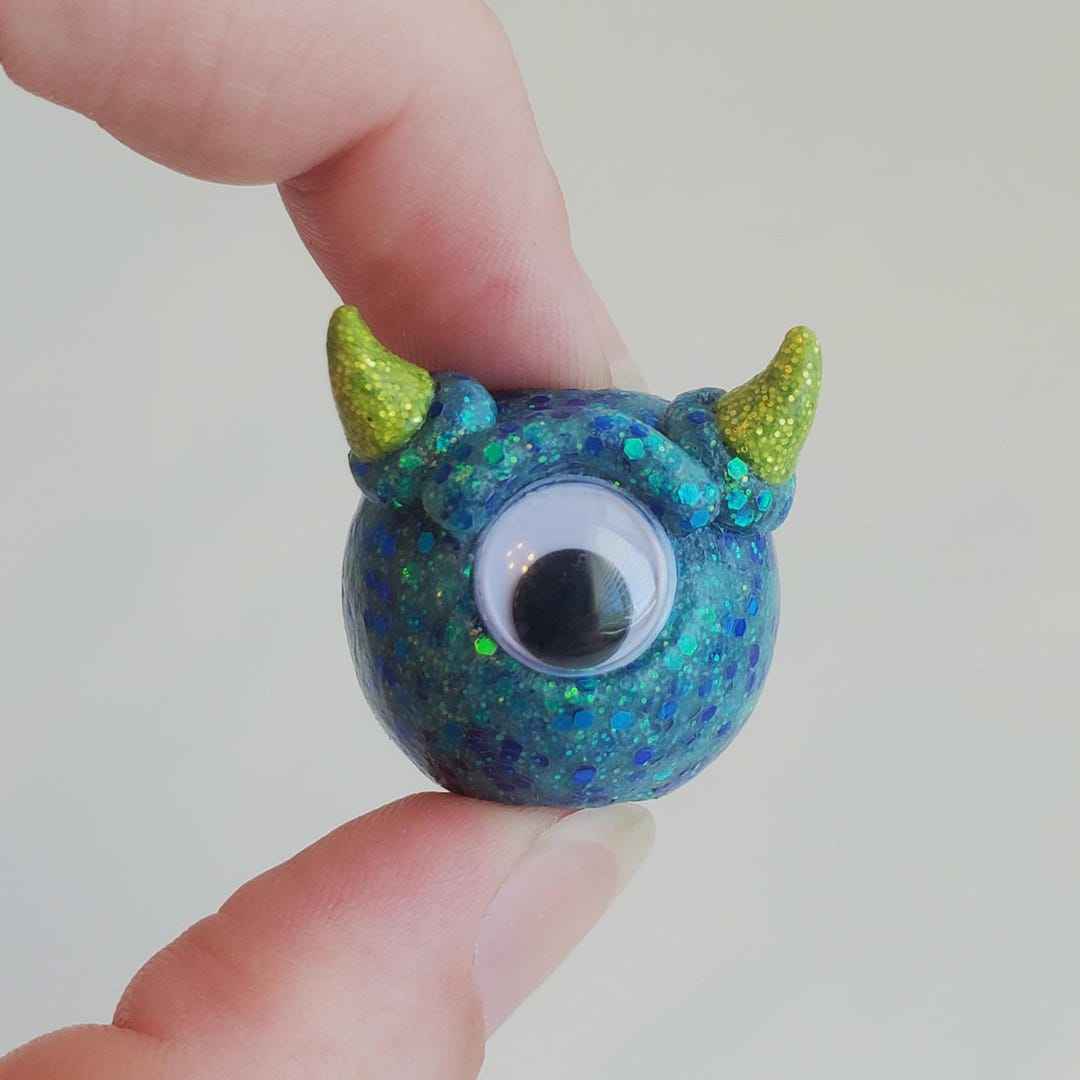 High Intensity Blue Sparklepolymer Clay Googly Eyed Cyclops Dreadlock ...