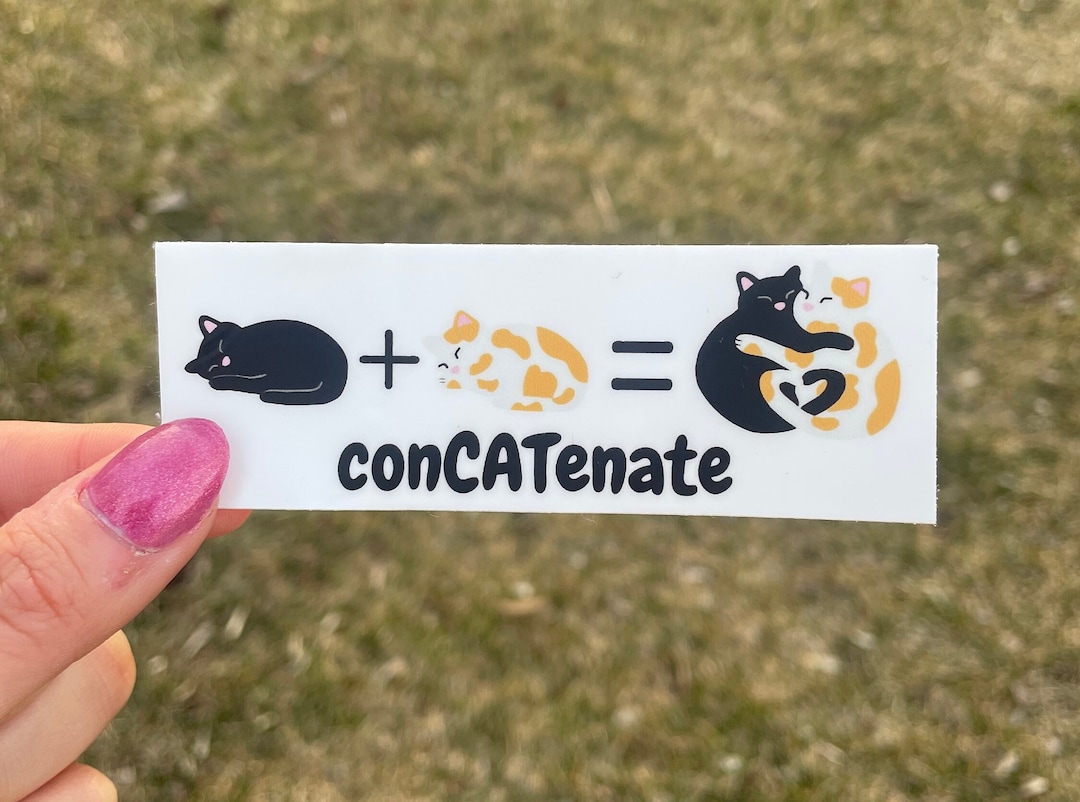 Concatenate Cat Sticker | Black Calico Cat | Cuddling Kitties Love ...