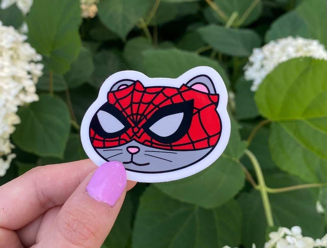Superhero Spider Cat Sticker | Spider Super Hero Cat | Glossy Die Cut ...