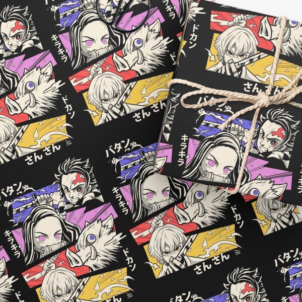 Demon Slayer Wrapping Paper - Etsy
