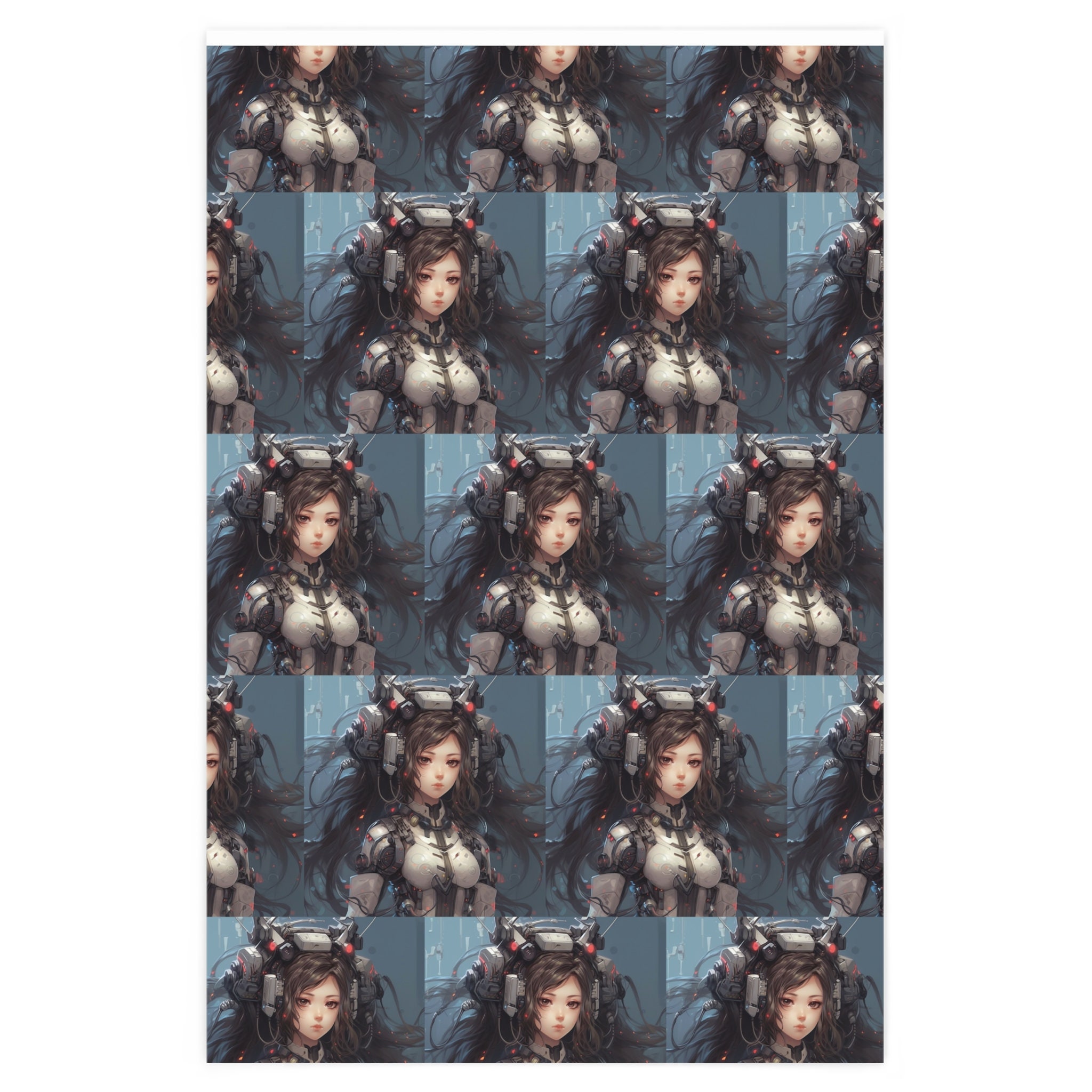 Super Cute Robotic K-pop Anime Girl Wrapping Paper Korean - Etsy Australia