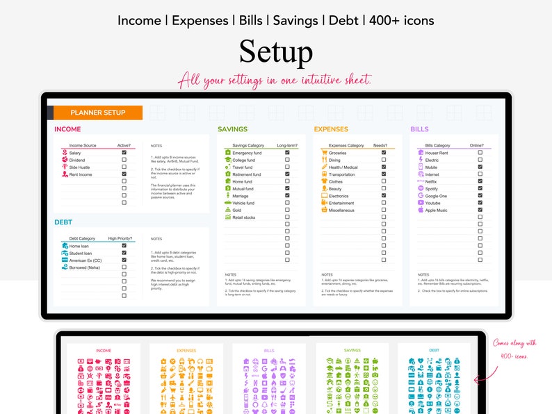 Annual Budget Planner: Google Sheets Financial Tracker (digital ...