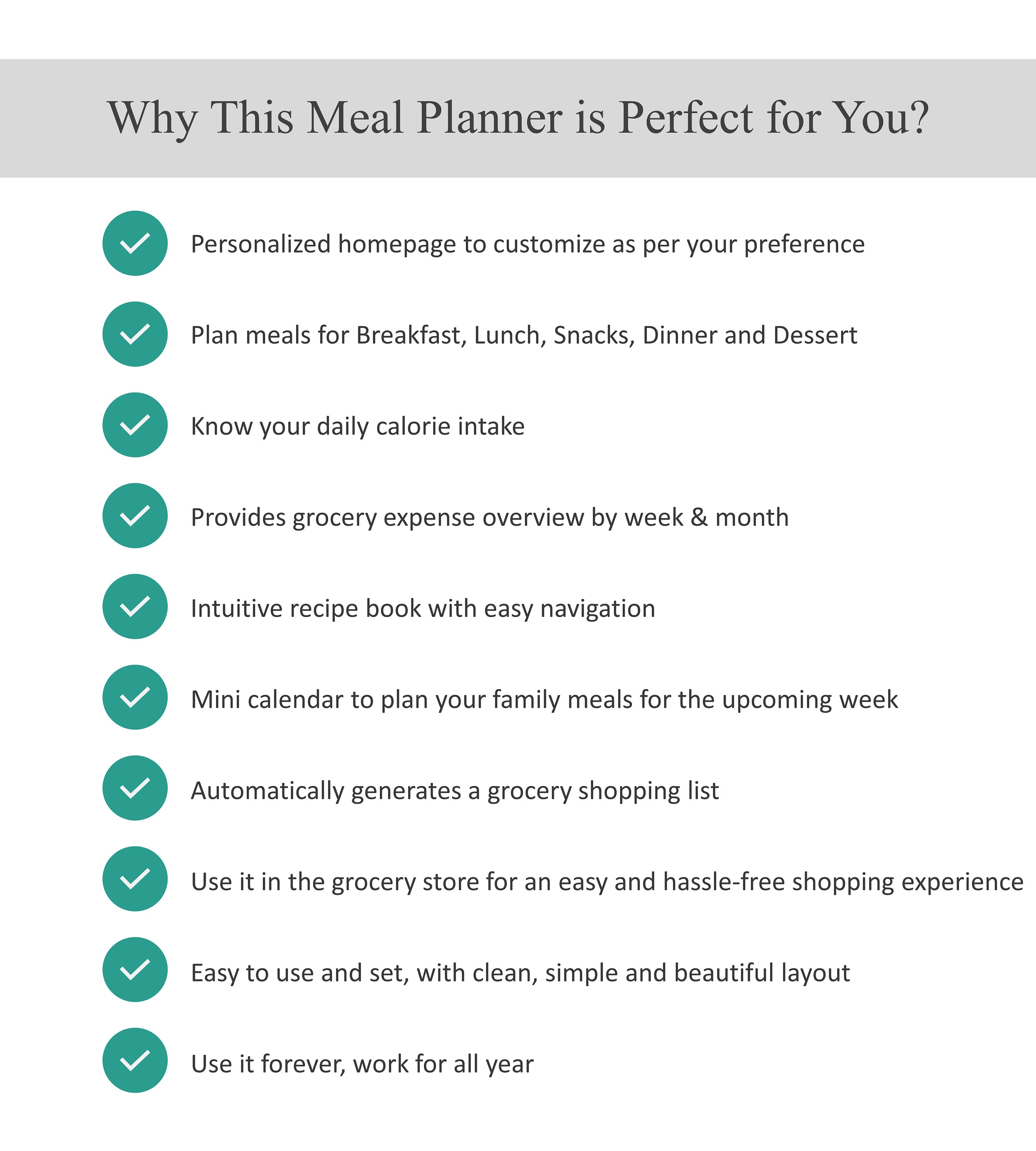 Weekly Meal Planner Spreadsheet: Calorie & Expense Tracker (google ...