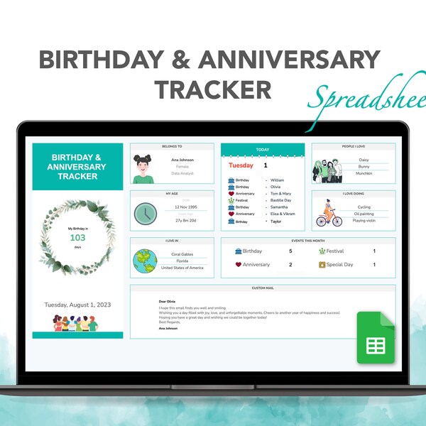 Family Birthday Tracker - Etsy