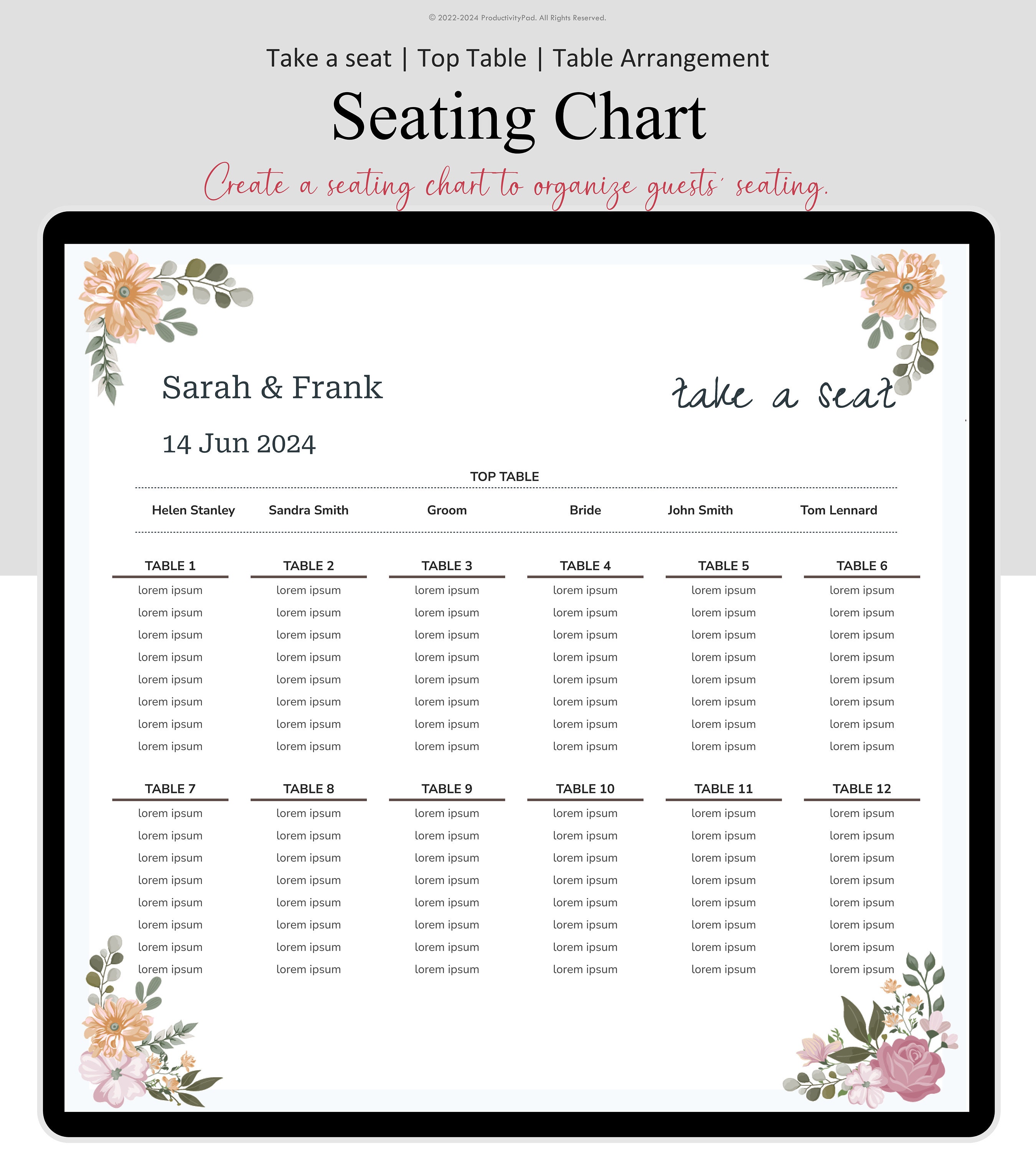 Digital Wedding Planner Spreadsheet for Google Sheets, Wedding Expense ...