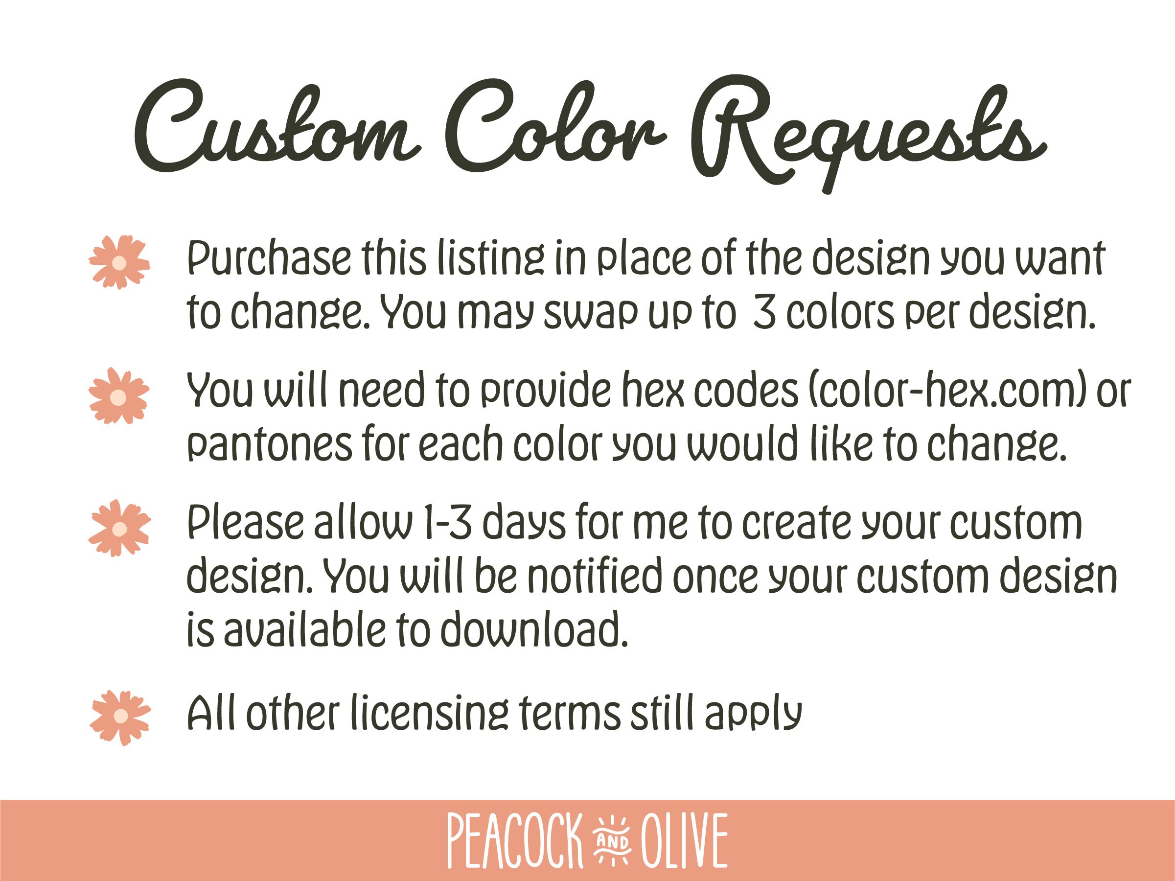 Custom Color Change Request - for One Pattern - Etsy