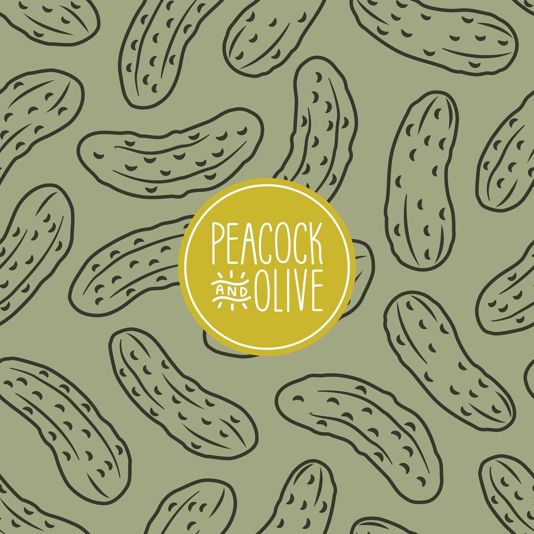 Pickle Print Digital Seamless Pattern File for Fabric & Paper | Food ...