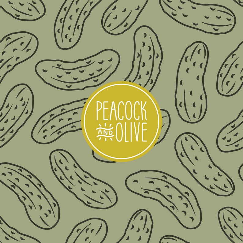Pickle Print Digital Seamless Pattern File for Fabric & Paper | Food ...