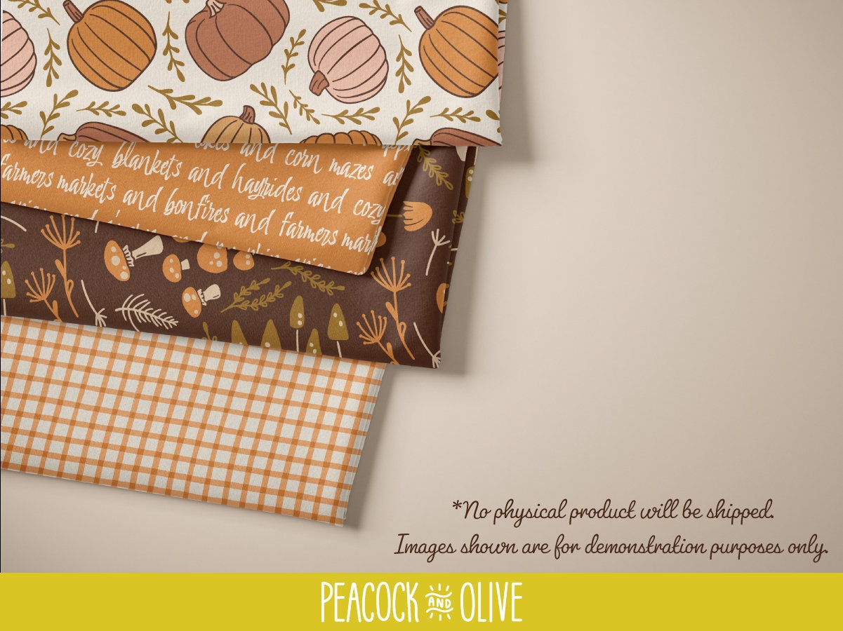 Fall Pattern Pumpkin Spice | Digital Download File for Fabric | Autumn ...