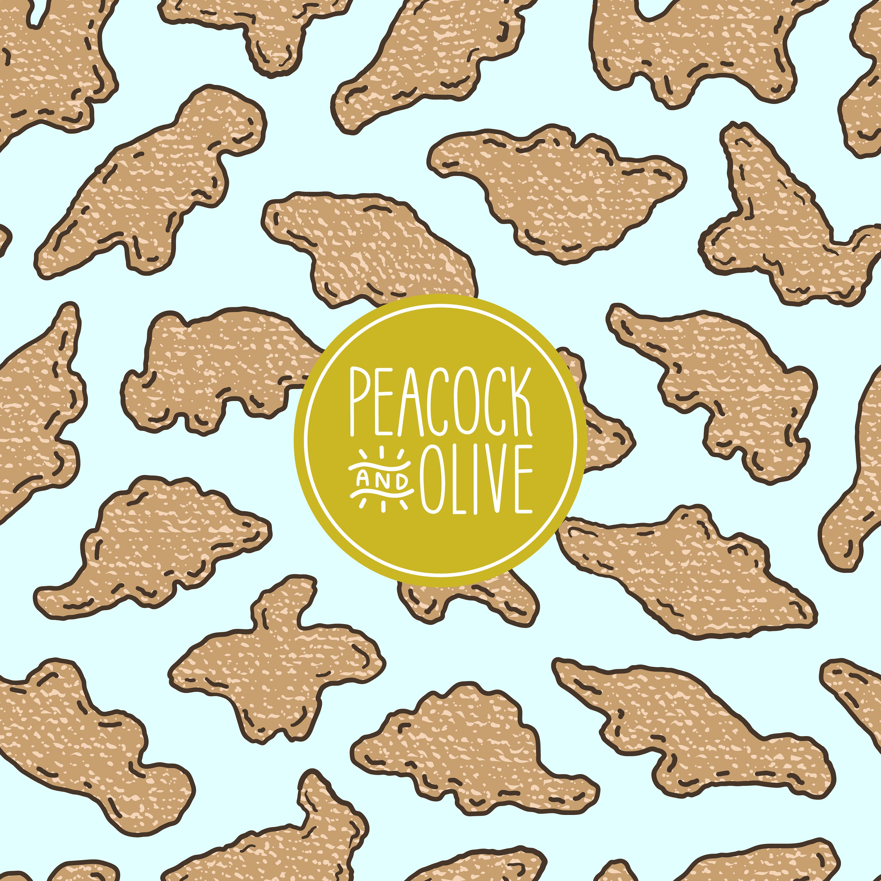 Chicken Nugget Digital Seamless Pattern File for Fabric Wallpaper ...