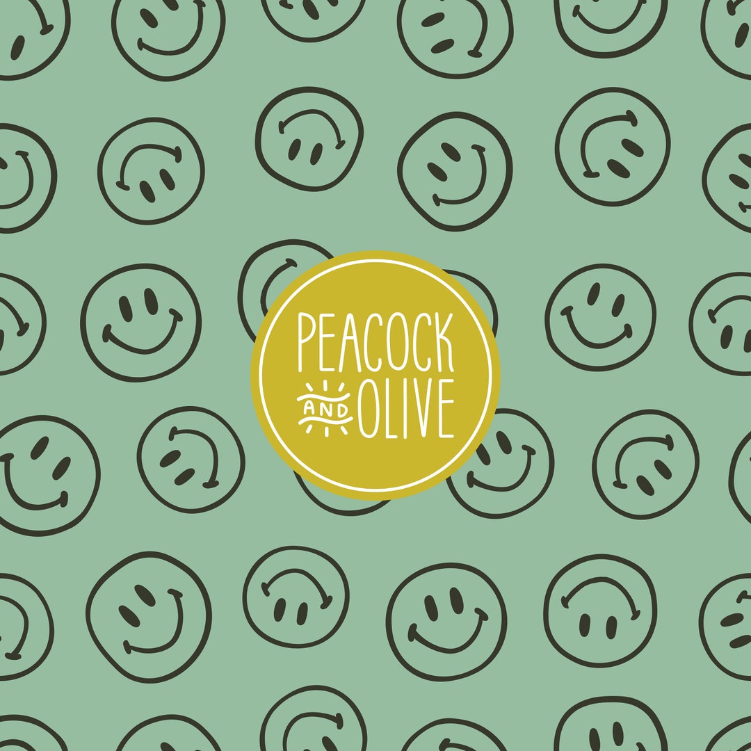 Smiley Face Digital Seamless Pattern File for Commercial Use | Happy ...