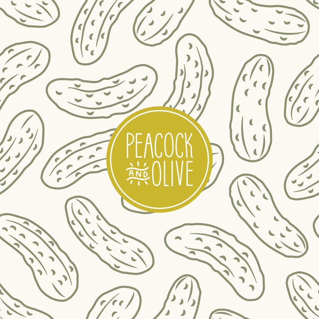 Pickle Seamless Pattern File for Fabric & Paper | Food Charcuterie ...