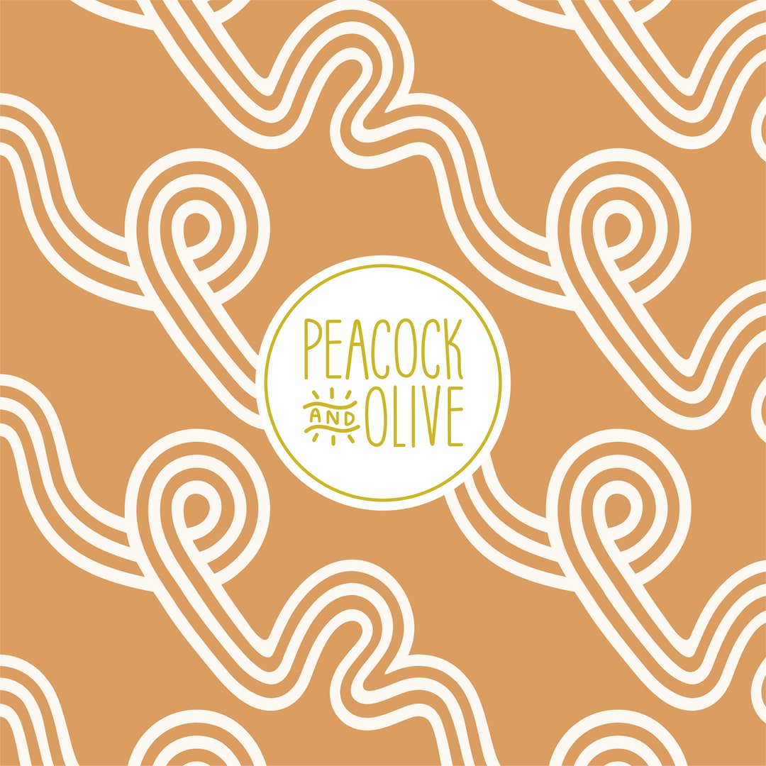 Wave Repeat Pattern for Fabric & Wallpaper | Retro Groovy Lines | Wavy ...
