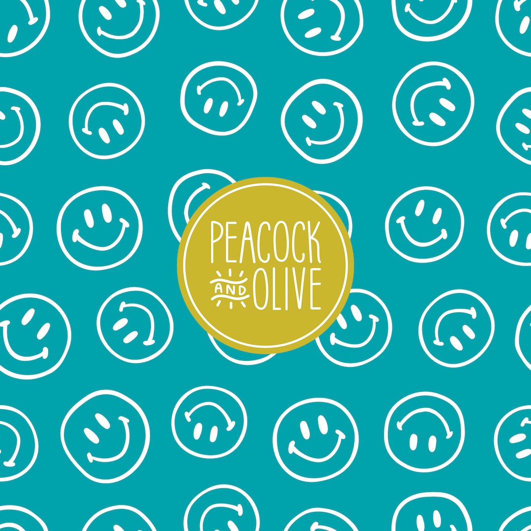 Happy Face Digital Seamless Pattern File for Commercial Use | Smile ...