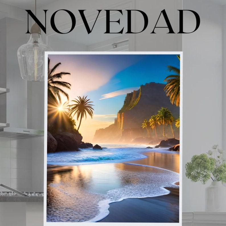 Beach at Sunrise Poster, Beach Print, Lovely Seascape, Beach Prints ...