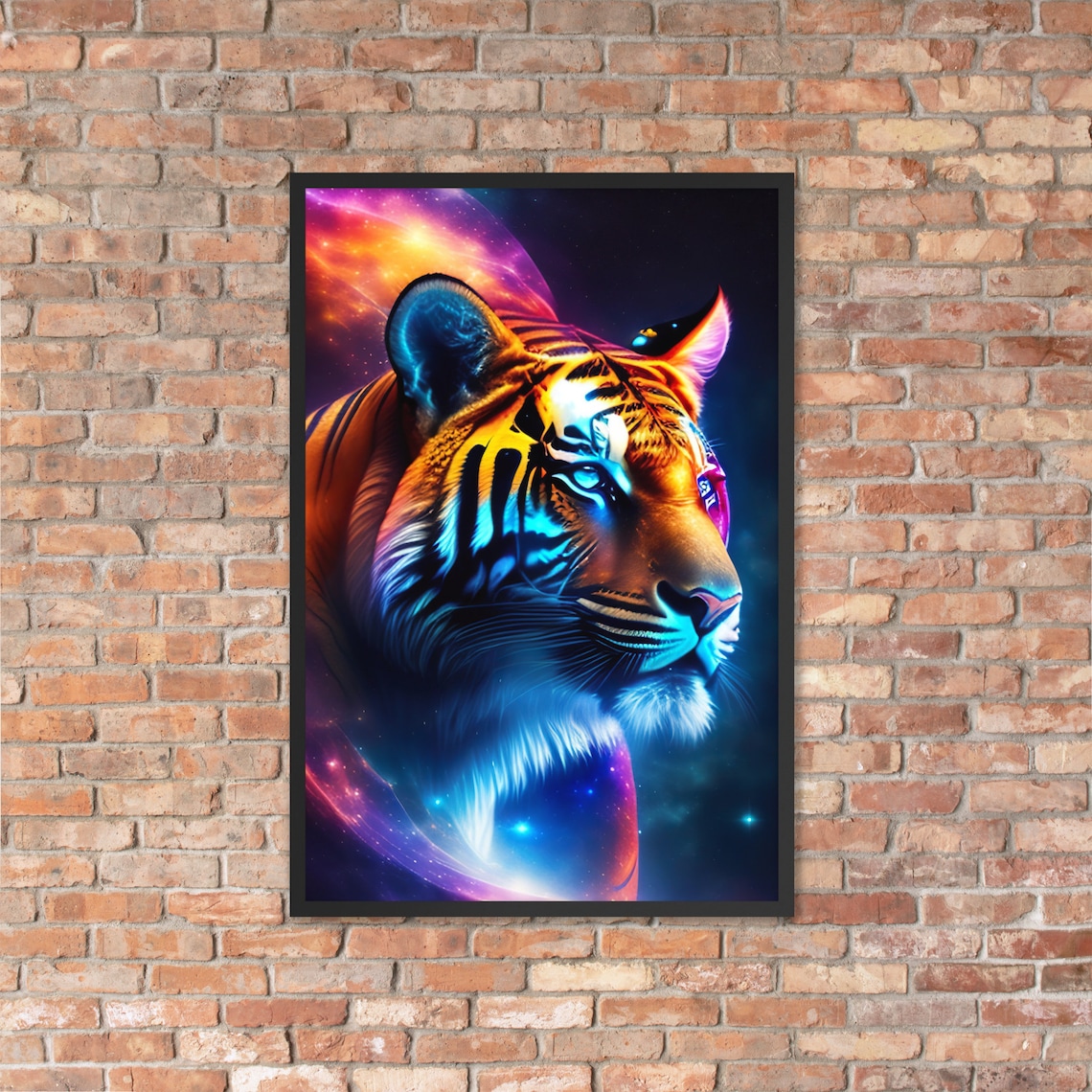 Tiger and Nebula,tiger Art Print,mighty Bengal Tiger,tiger Poster ...