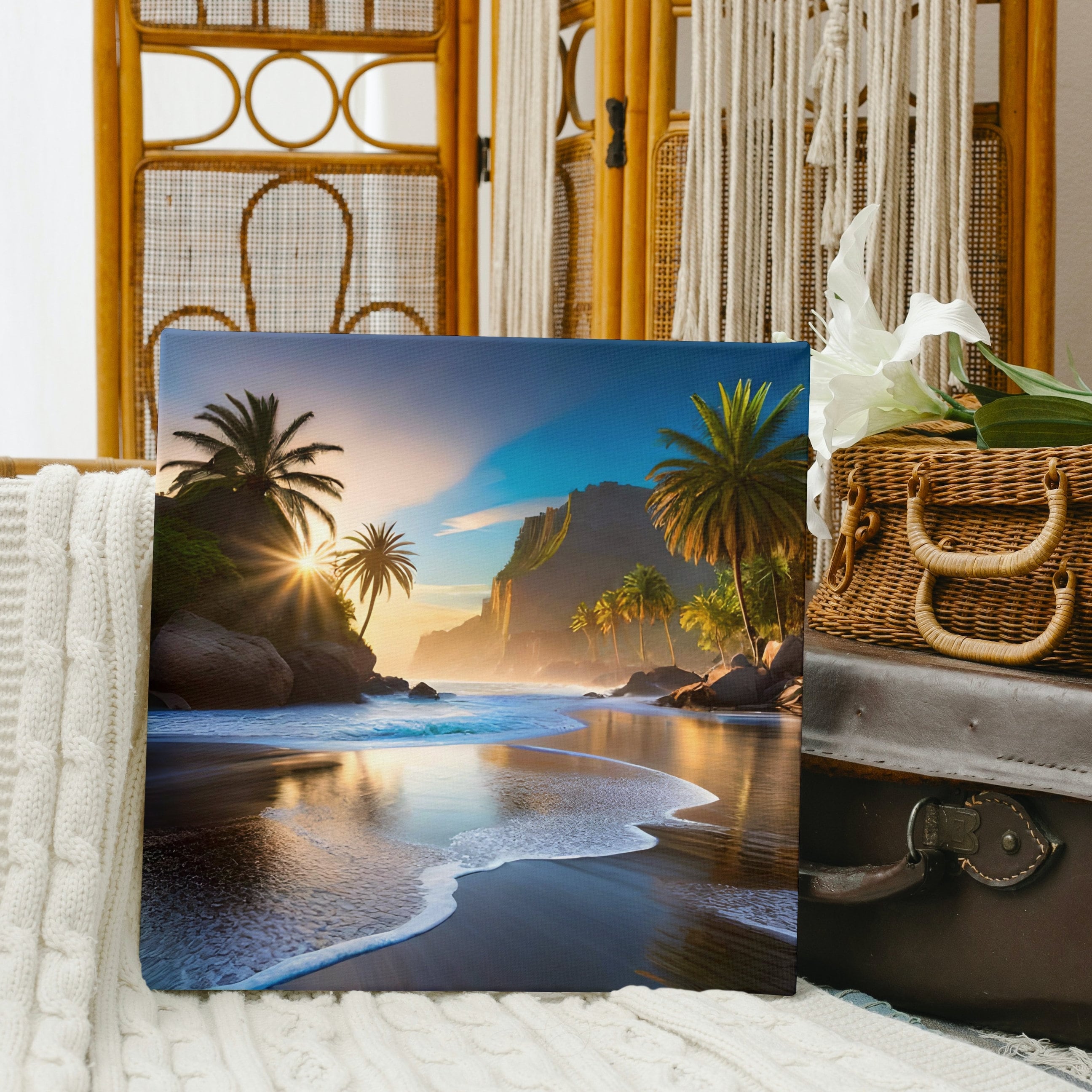 Beach at Sunrise Poster, Beach Print, Lovely Seascape, Beach Prints ...