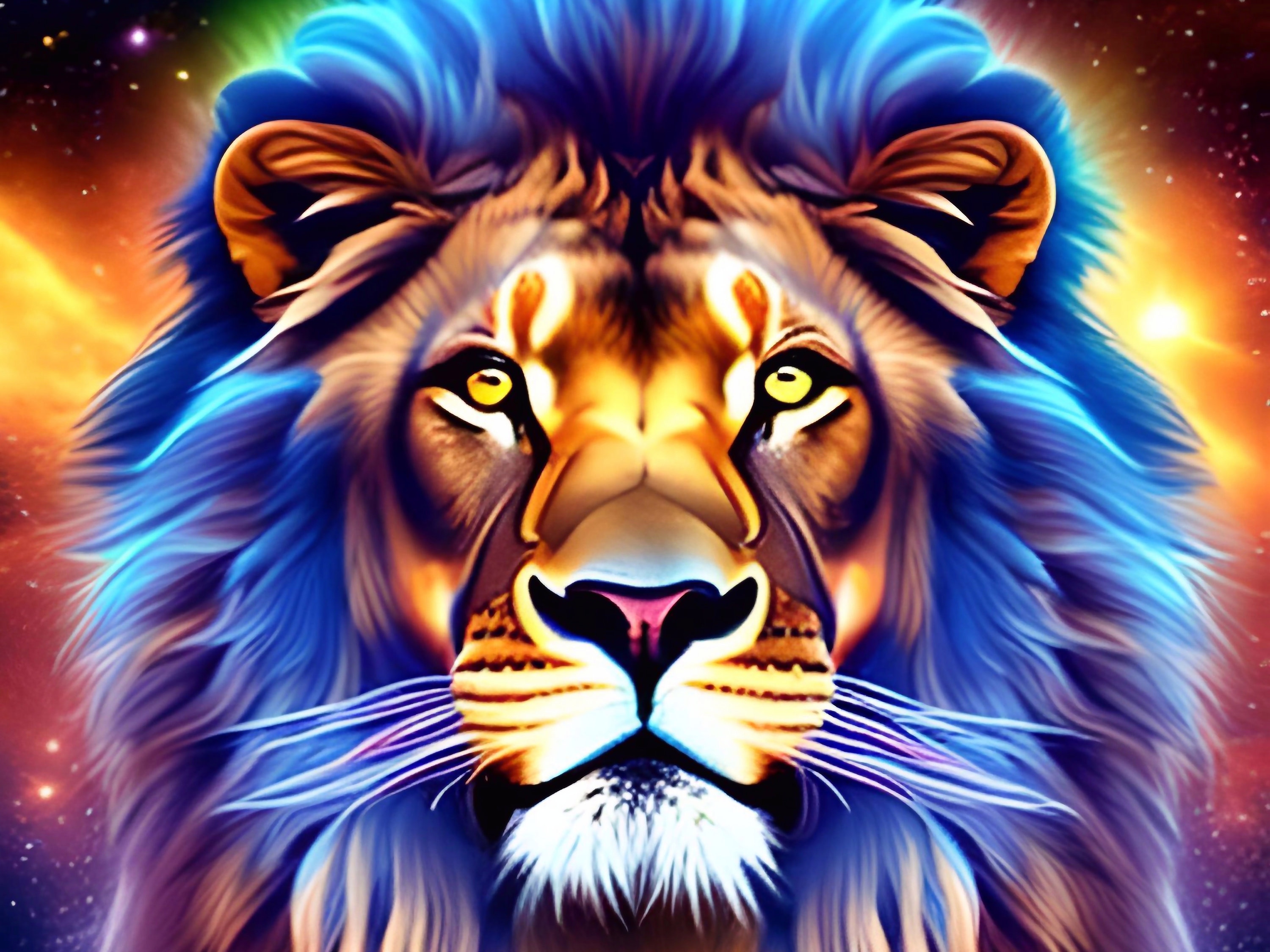 Powerful Lion: Majestic Lion Print, Big Cat Posters, Lion Poster, Lion ...