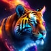 Tiger and Nebula, Tiger Print, Powerful Bengal Tiger, Tiger Poster ...