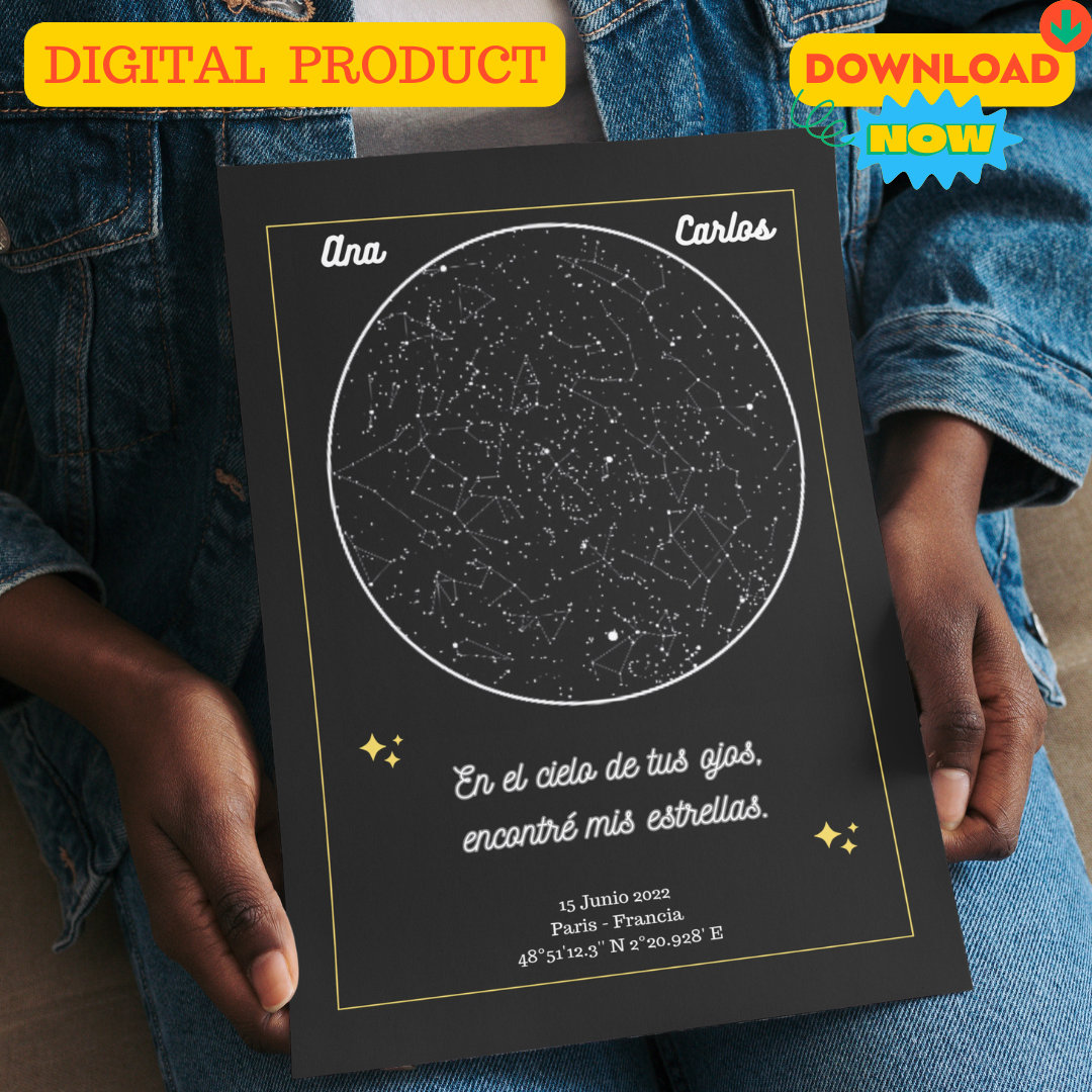 Star Map by Date, Star Map, Star Map Printing Personalized Star Charts ...