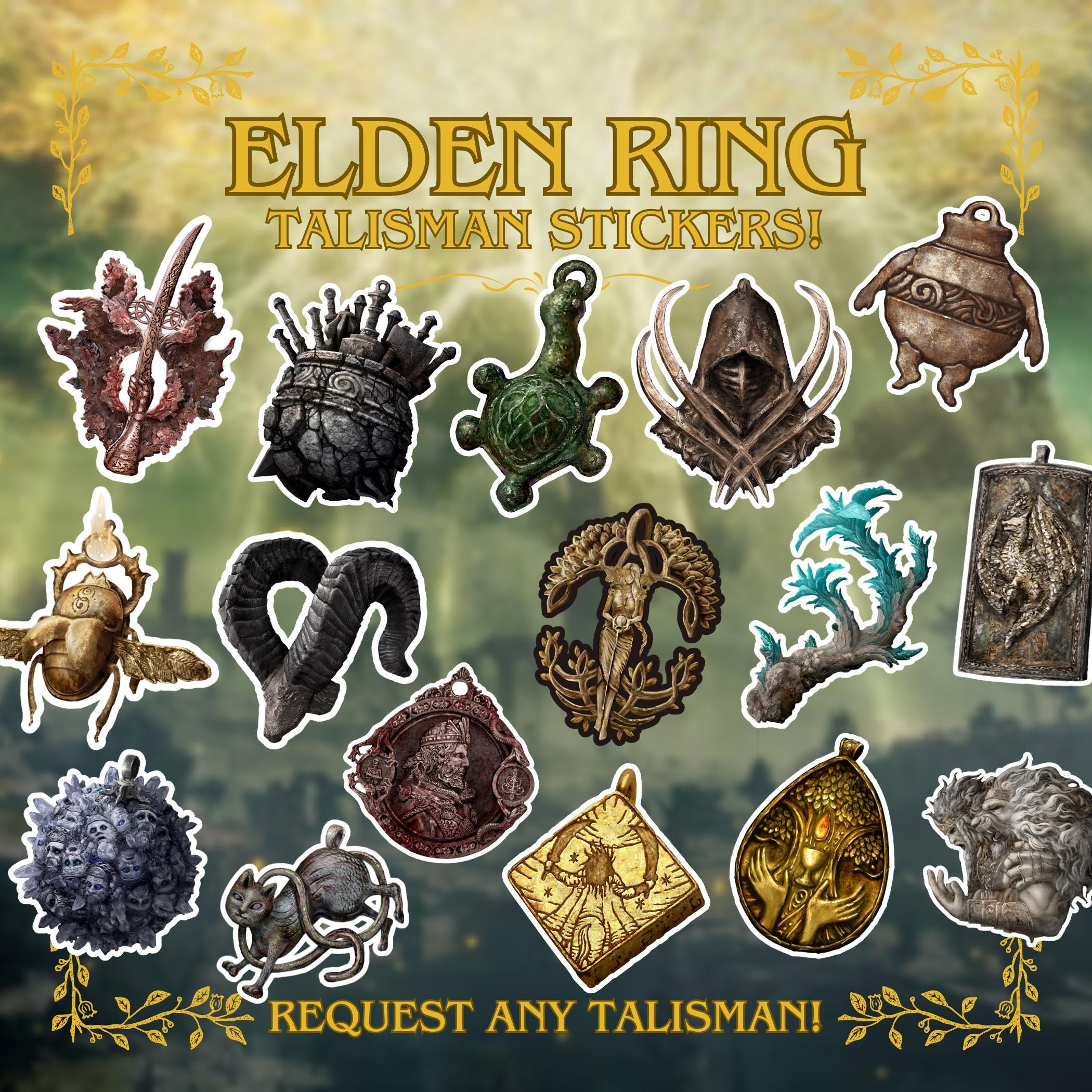Elden Ring Talisman Vinyl Stickers for Gaming PC Computer, Laptop ...