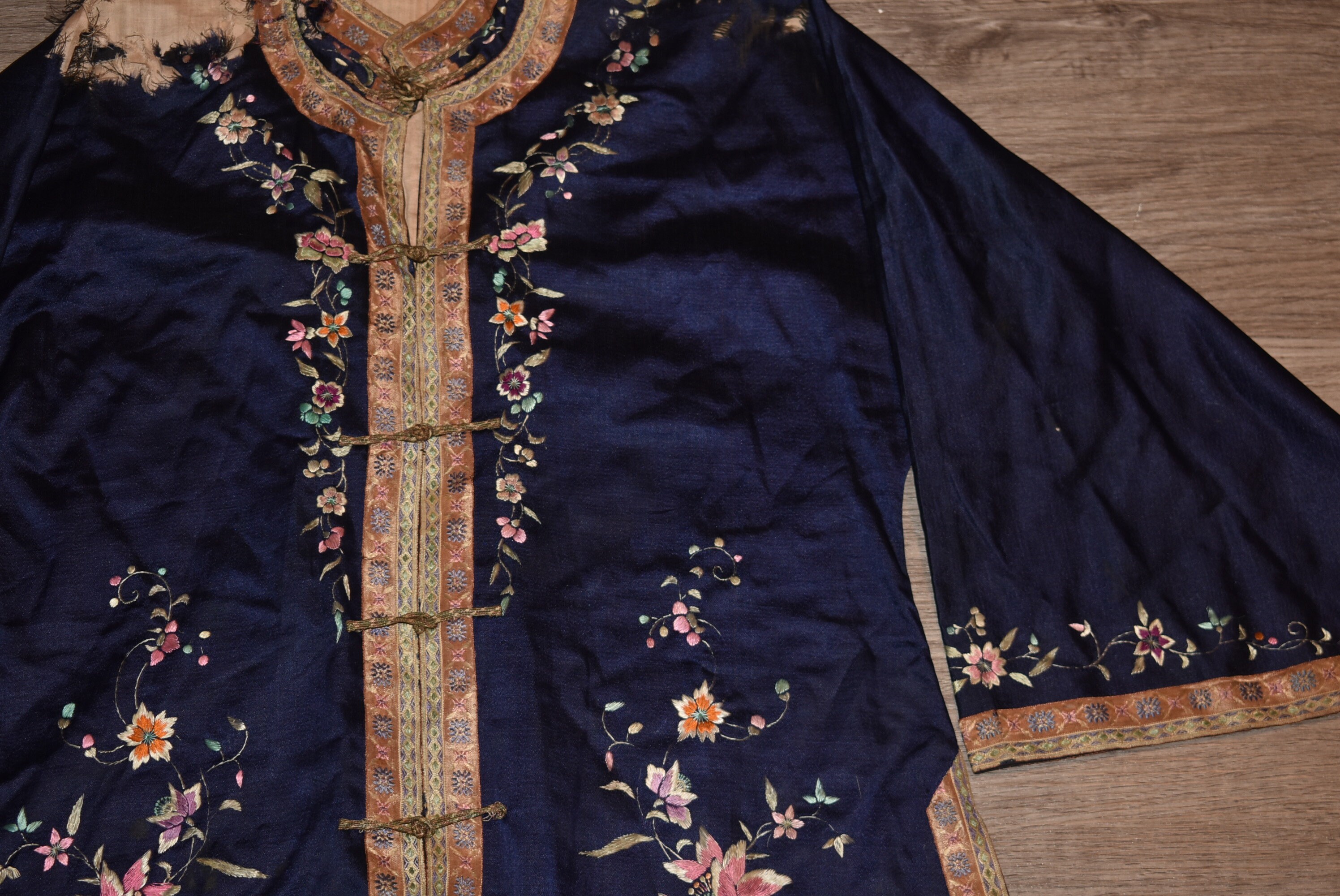 Antique 1900s Chinese Qing Dynasty Women's Silk Robe Top Flowers - Etsy