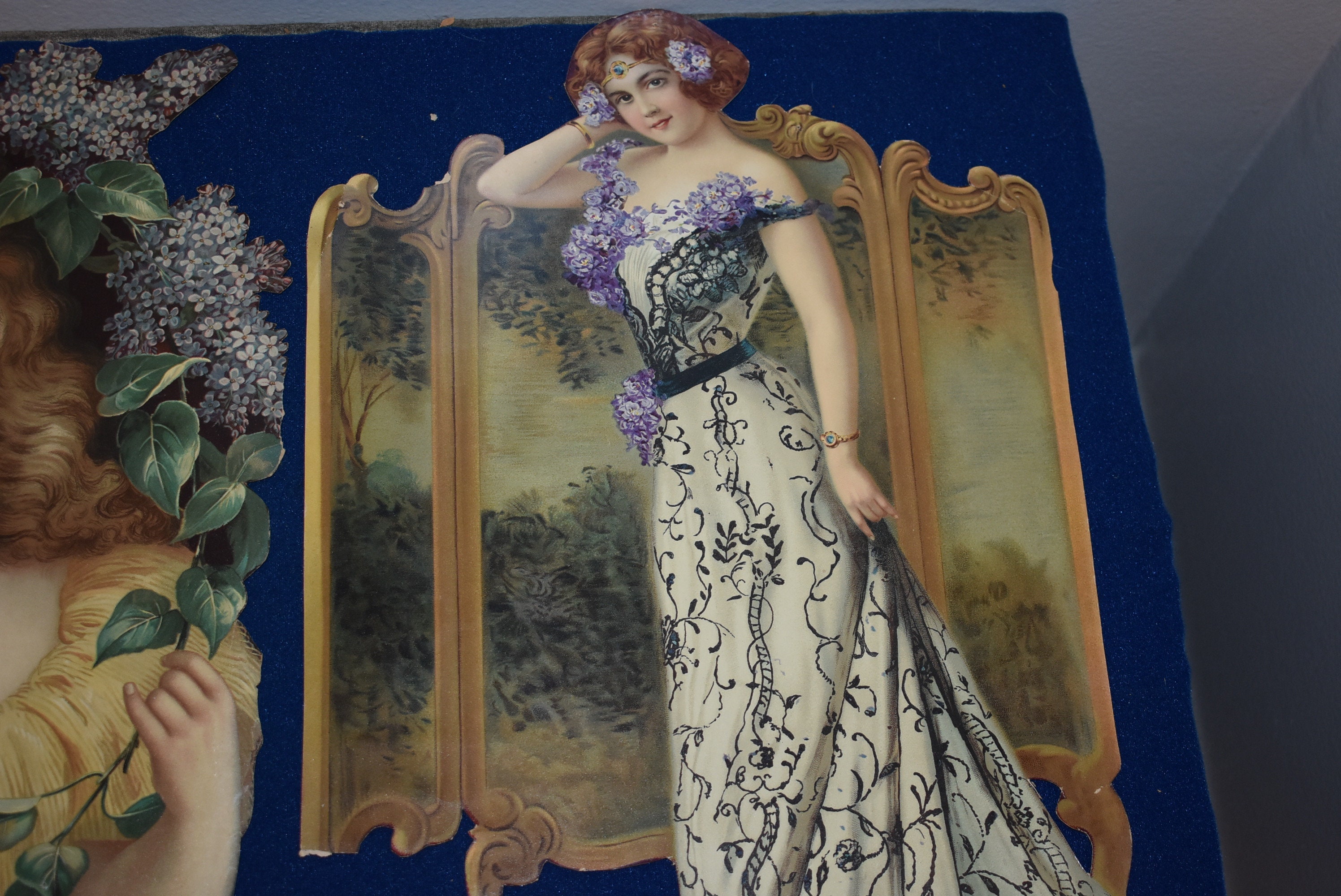 2 Antique Victorian Window Advertising Cardboard Fashion Store Displays ...